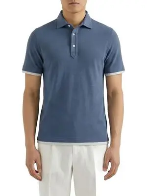 Brunello Cucinelli Polo Shirt - Gnawed Blue
