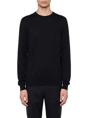 ZANONE Long Sleeve Crew Neck Sweater - Black