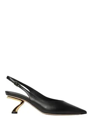 FERRAGAMO Slingback Pumps With Sculptural Heel - Black