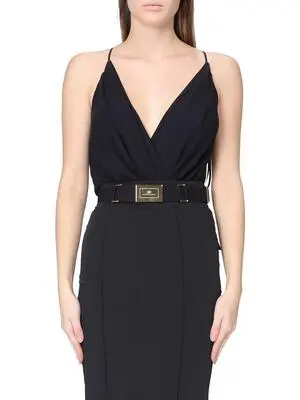 Elisabetta Franchi Draped Bodysuit - Black