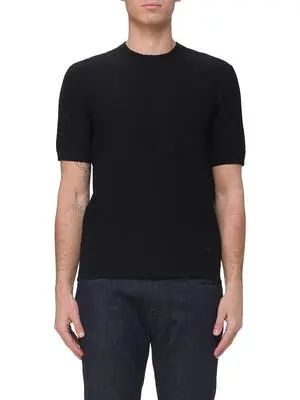 Emporio Armani Viscose Blend Crewneck Sweater - Black