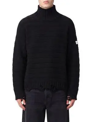 MAISON MARGIELA Distressed High Neck Jumper - Black