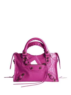 Balenciaga Le City Mini Arena Lambskin Leather Bag - Fuchsia