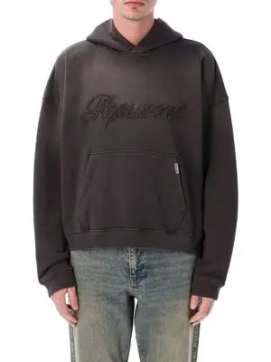 REPRESENT Distressed Cotton Hooded Sweatshirt - Black