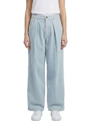 HAIKURE Pleated Wide Leg Jeans - Gnawed Blue