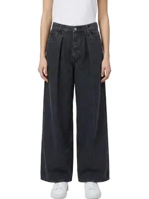 HAIKURE Pleated Wide Leg Jeans - Grey