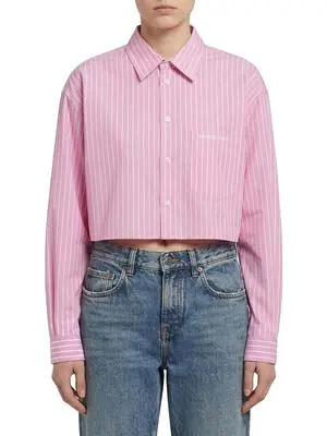 Balenciaga Striped Cotton Shirt - Pink