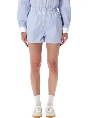 SPORTY & RICH Striped Cotton Boxer Shorts - Blue