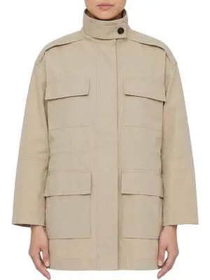 Brunello Cucinelli Cotton Blend Parka Jacket - Sand