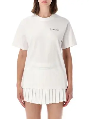SPORTY & RICH Striped Cotton T-shirt - White