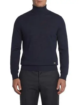 Brioni Silk And Cashmere Turtleneck Sweater - Blue