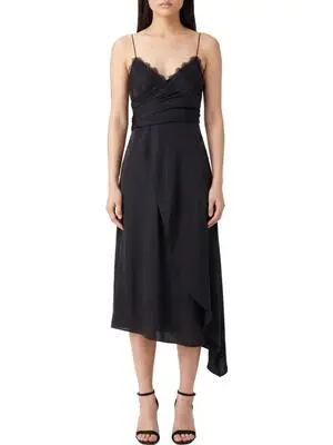 Moschino Asymmetric Silk Blend Dress - Black