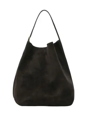 TOTEME Medium Suede Tote Bag With Adjustable Handle And Hook Closure - Brown