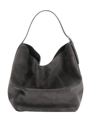 TOTEME Toteme Medium Suede Tote Bag With Adjustable Handle And Hook Closure Grey