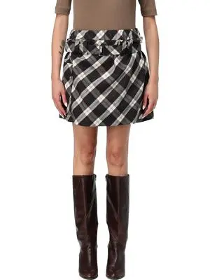 Brunello Cucinelli High-waisted A-line Check Wool-blend Mini Skirt - Grey