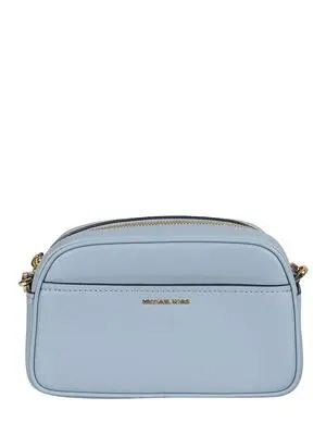 Michael Kors Jet Set Grained Leather Mini Crossbody Bag - Blue