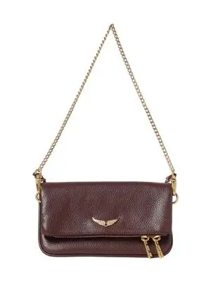 Zadig&Voltaire Rock Nano Grained Calfskin Leather Crossbody Bag - Violet