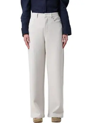 Max Mara Cotton Blend Palazzo Trousers - Beige