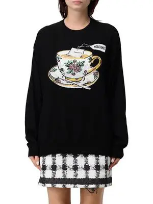 Moschino Jumper With Teacup Motif - Black