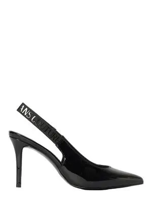 Versace Patent Leather Slingback Pumps - Black