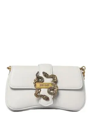 Just Cavalli Embossed Logo Chain Strap Crossbody Bag - Natural