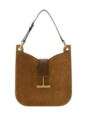 TOM FORD Suede Shoulder Bag - Burnt