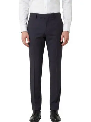 BOSS Virgin Wool Blend Tailored Trousers - Blue