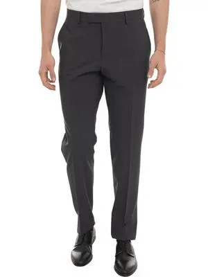 BOSS Virgin Wool Blend Tailored Trousers - Grey