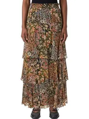 Valentino Garavani Tiered Floral Maxi Skirt - Multicolor