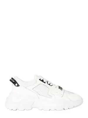 Versace Leather And Mesh Sneakers - White