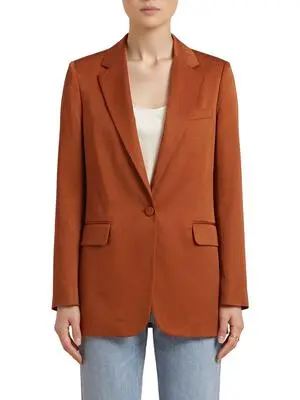 Dries Van Noten Single-breasted Cotton Blend Blazer - Rust