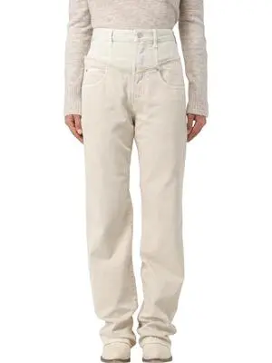 Isabel Marant Étoile High Rise Straight Leg Jeans - Beige