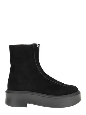THE ROW Zip Up Platform Boots - Black