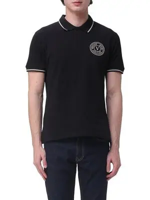 Versace Cotton Polo Shirt With Logo - Black