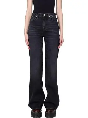 7 For All Mankind Straight Leg Jeans In Denim - Black