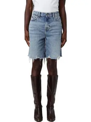 7 For All Mankind Cotton Denim Shorts - Blue