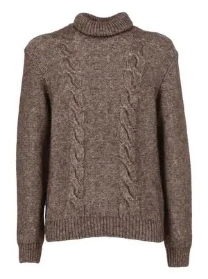 K-WAY Chunky Knit Turtleneck Jumper - Black