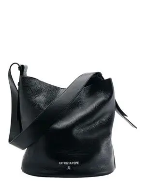 Patrizia Pepe Leather Shoulder Bag - Black