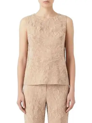 Giorgio Armani Pleated Crêpe Sleeveless Top - Nude