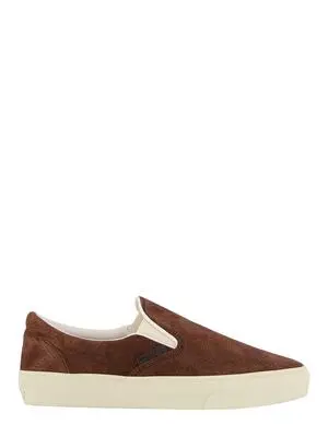 TOM FORD Perforated Suede Calfskin Slip-on Sneakers - Cream