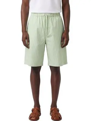 Dries Van Noten Striped Cotton Drawstring Shorts - Green