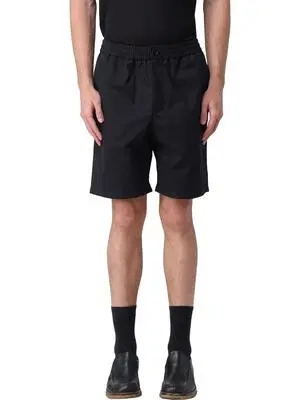 AMI Paris Cotton Athletic Shorts With Elastic Waist And Patch Pocket - Black