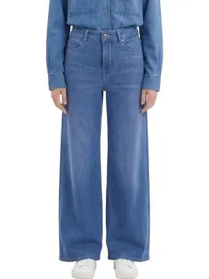7 For All Mankind Wide Leg Stretch Jeans - Grey