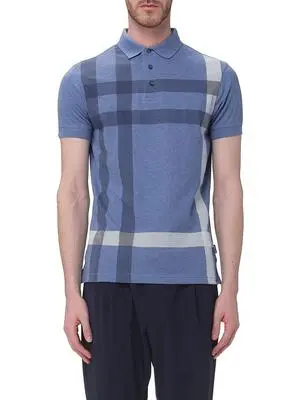 Barbour Casual Polo Shirt In Cotton With Check Motif - Navy