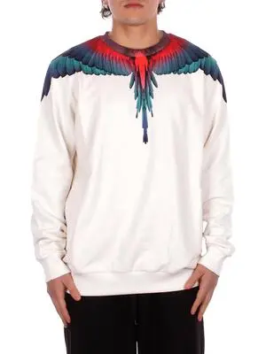 COUNTY OF MILAN Cotton Crewneck Sweatshirt With Iconic Wings Print - Brown