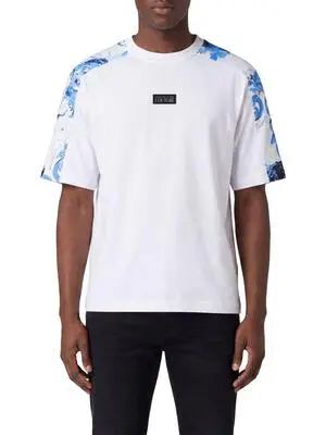 Versace Oversized Cotton T-shirt With Baroque Print - White