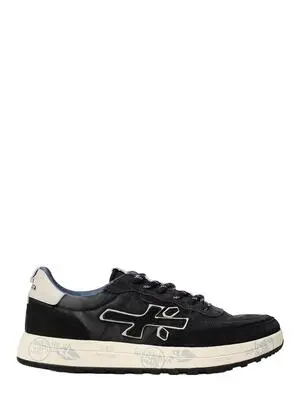 Premiata Nous Suede And Mesh Low Top Sneakers - Blue