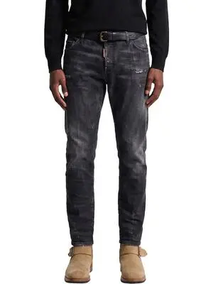 Dsquared2 642 Straight Stretch Denim Jeans - Black