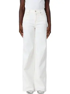 7 For All Mankind Straight Leg Jeans In Cotton Denim - White