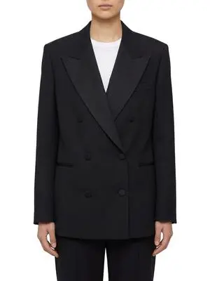 Dries Van Noten Double-breasted Wool Blend Blazer - Black